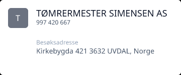 TØMRERMESTER SIMENSEN AS • 997420667 • Uvdal