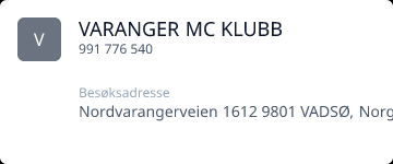 VARANGER MC KLUBB • 991776540 • Vadsø • Aktiviteter i medlemsorganisasjoner
