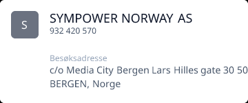 SYMPOWER NORWAY AS • 932420570 • Bergen