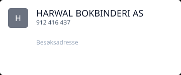 HARWAL BOKBINDERI AS • 912416437