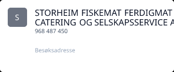 STORHEIM FISKEMAT FERDIGMAT CATERING OG SELSKAPSSERVICE AS • 968487450
