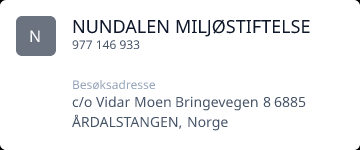 NUNDALEN MILJØSTIFTELSE • 977146933 • Årdalstangen