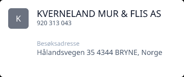 KVERNELAND MUR & FLIS AS • 920313043 • Bryne