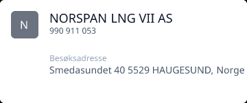 NORSPAN LNG VII AS • 990911053 • Haugesund • Sjøfart