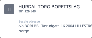 HURDAL TORG BORETTSLAG • 981129849 • Lillestrøm