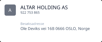 ALTAR HOLDING AS • 922753865 • Oslo