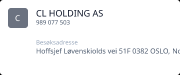 CL HOLDING AS • 989077503 • Oslo
