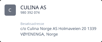 CULINA AS • 980392074 • Vøyenenga