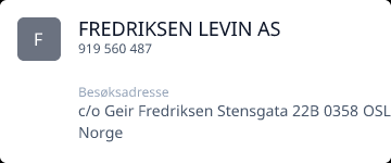 FREDRIKSEN LEVIN AS • 919560487 • Oslo