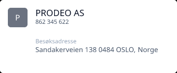 PRODEO AS • 862345622 • Oslo